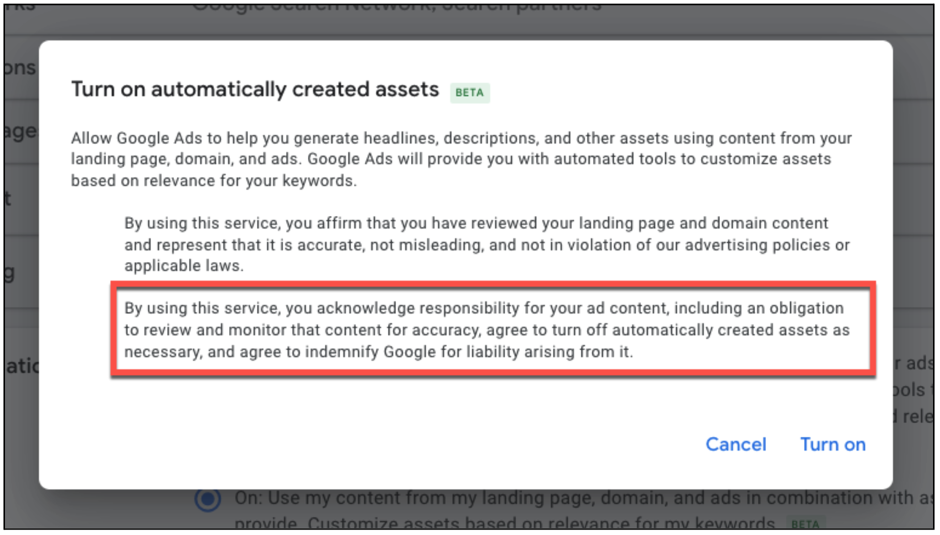 Google Ads: Automatically Created Assets - Closed Loop